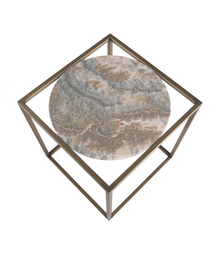 21st Century Norrebro Side Table with Cloudy Onyx Top by Gianfranco ...