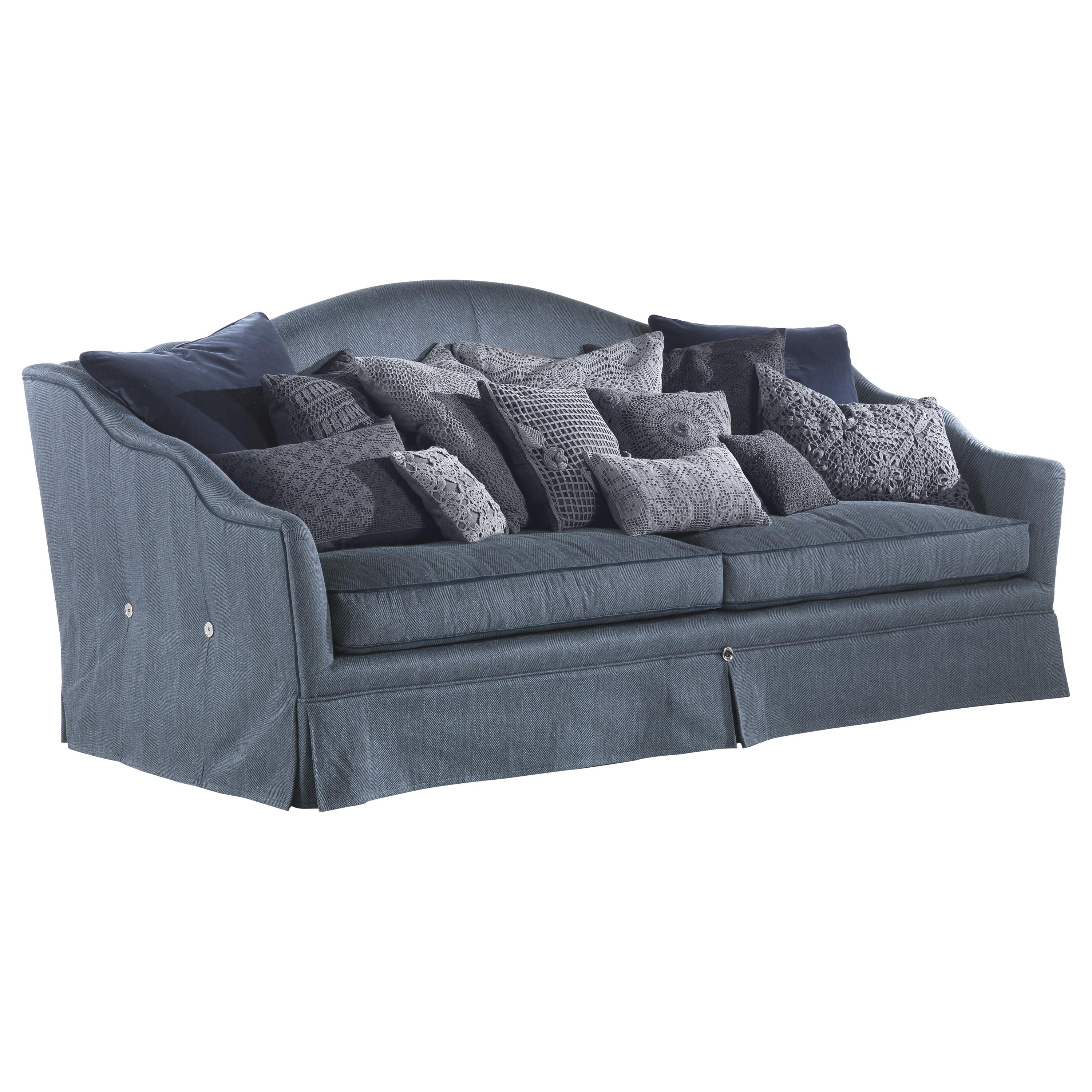 Mid-Century Sofa in Hand-Painted Blue Cube Pattern Livio de Simone ...