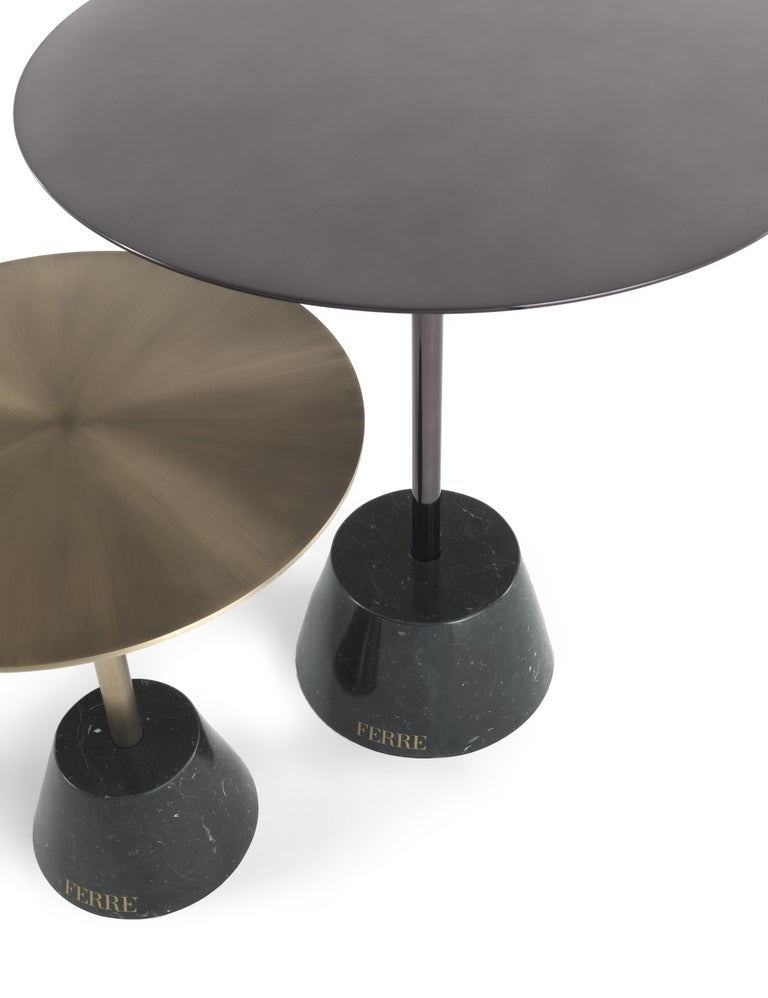 21st Century Queens Side Table in Black Chrome Finish by Gianfranco ...