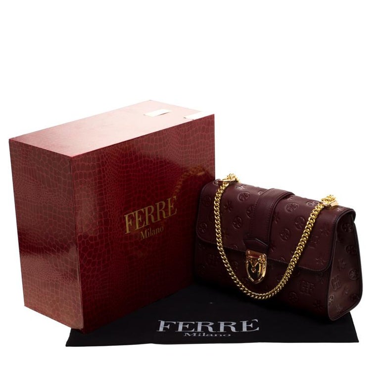 Gianfranco Ferre Red Leather Shoulder Bag For Sale at 1stDibs | gianfranco ferre bags dubai