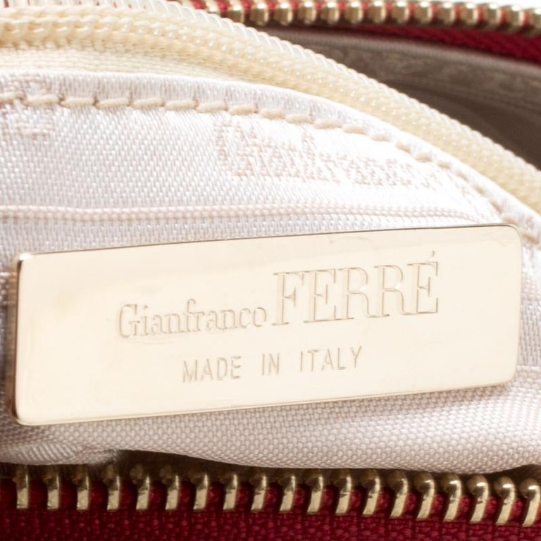 Gianfranco Ferre Red Patent Leather Satchel For Sale at 1stDibs | gianfranco ferre handbags