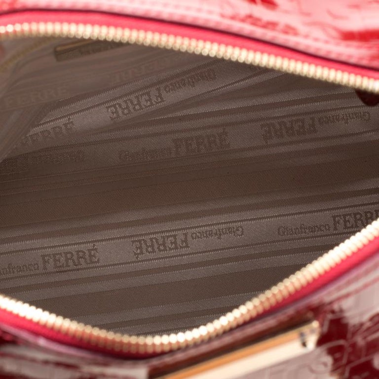 Gianfranco Ferre Red Patent Leather Satchel For Sale at 1stDibs ...