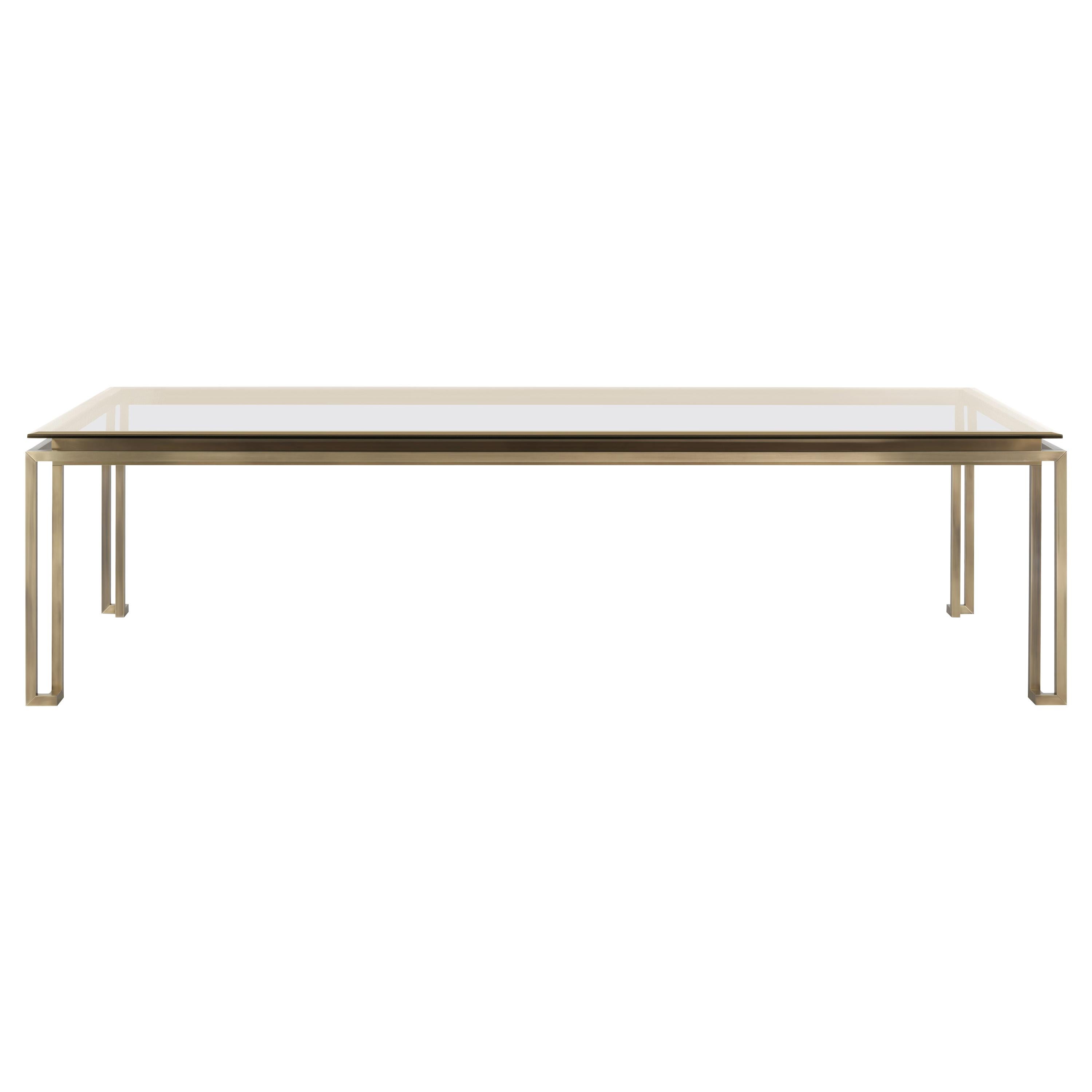 Recta Dining Table in Gold or Chrome Finish For Sale at 1stDibs
