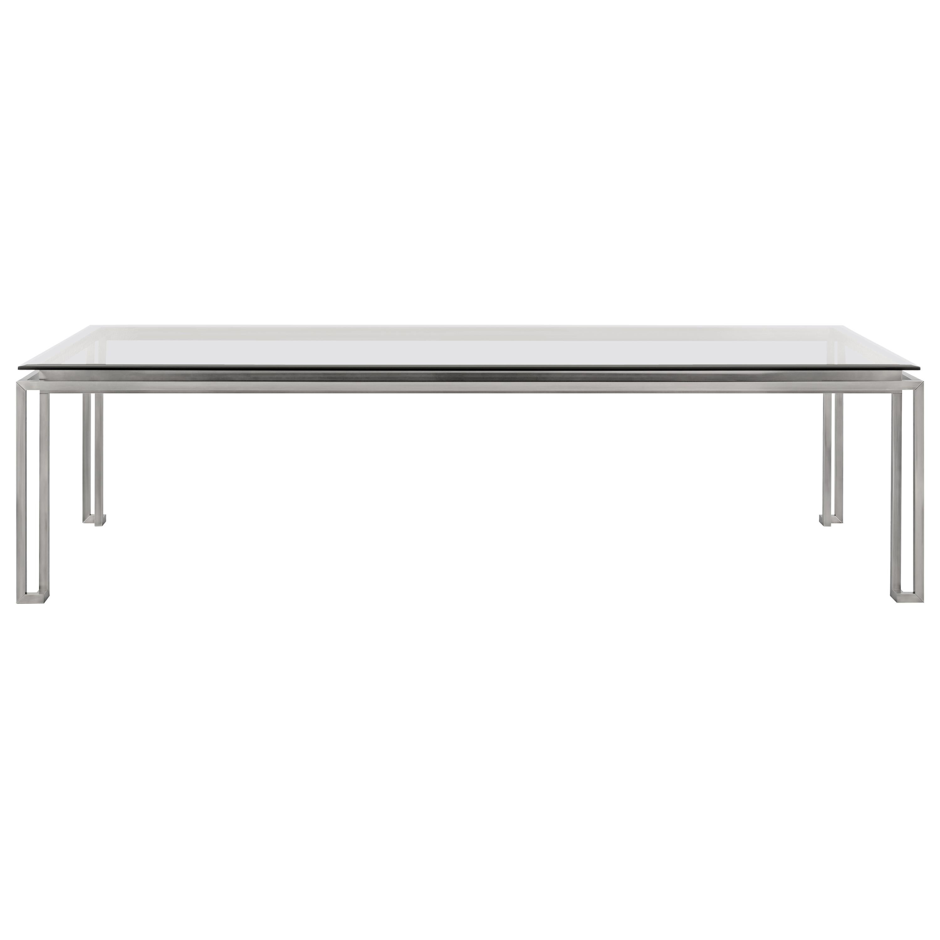 Recta Dining Table in Gold or Chrome Finish For Sale at 1stDibs