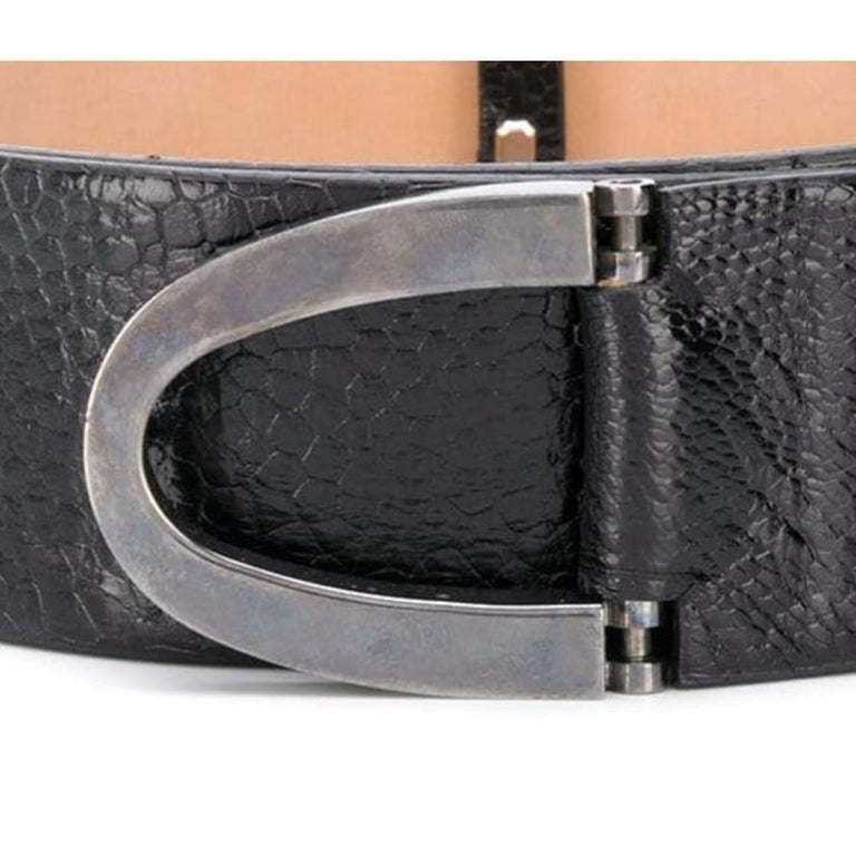 Gianfranco Ferré Vintage black leather 90s belt For Sale at 1stDibs