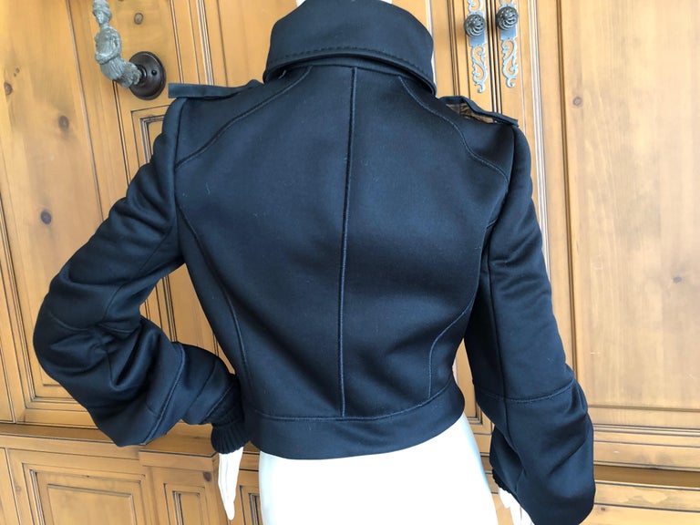 Gianfranco Ferre Vintage Black Ruffle Front Jacket with Faux Alligator ...