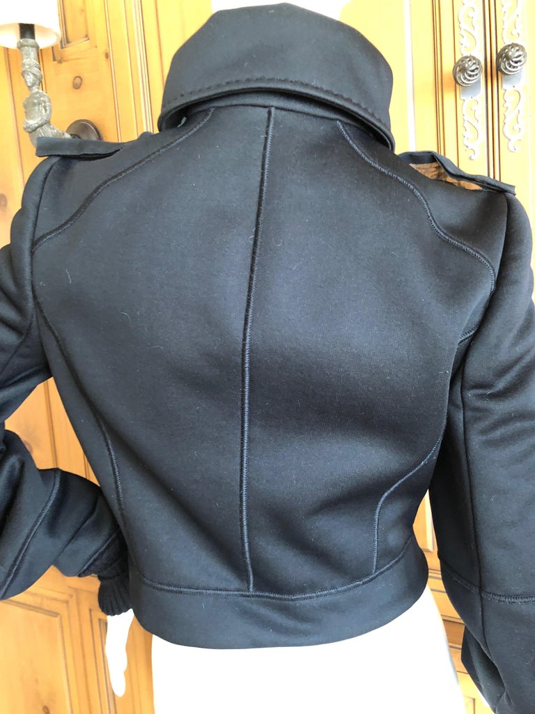 Gianfranco Ferre Vintage Black Ruffle Front Jacket with Faux Alligator ...