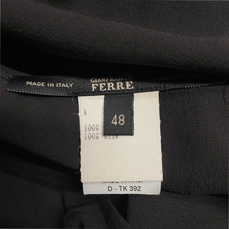 Gianfranco Ferrè Vintage black semitransparent silk 90s top For Sale at ...