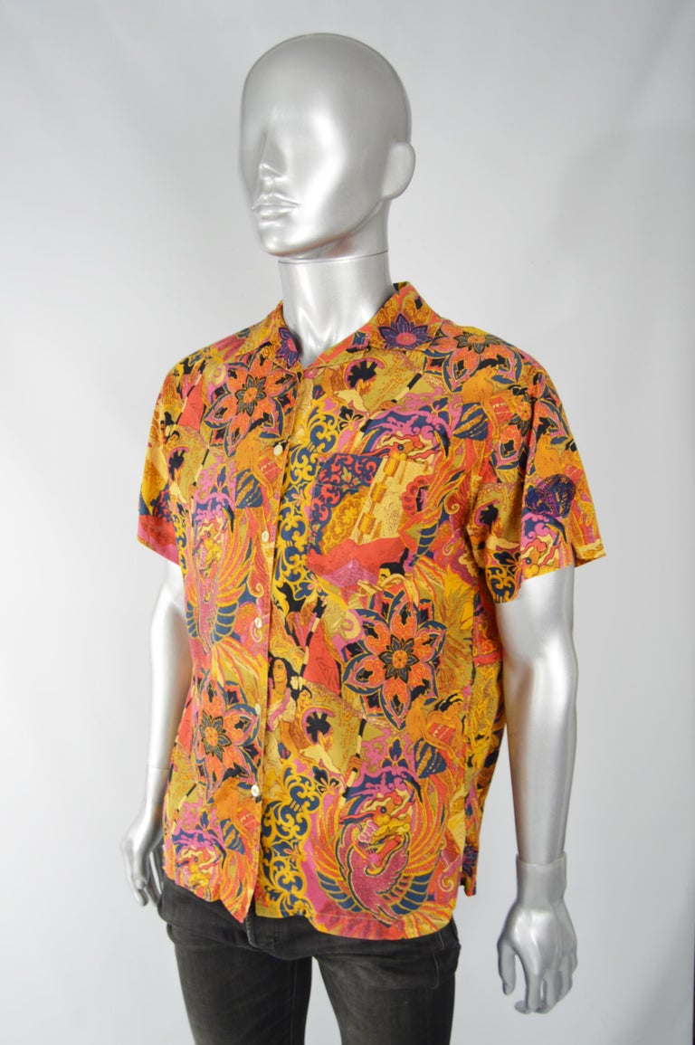 Gianfranco Ferre Vintage Men's Bold Print Shirt For Sale at 1stDibs