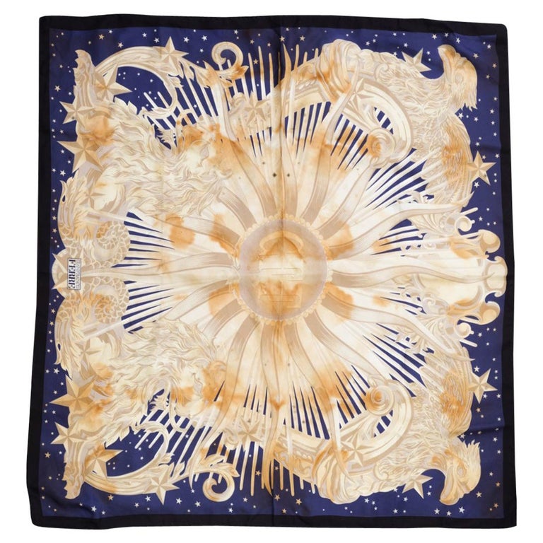 Gianfranco Ferre Vintage Sun and Stars Motif Silk Square Summer ...