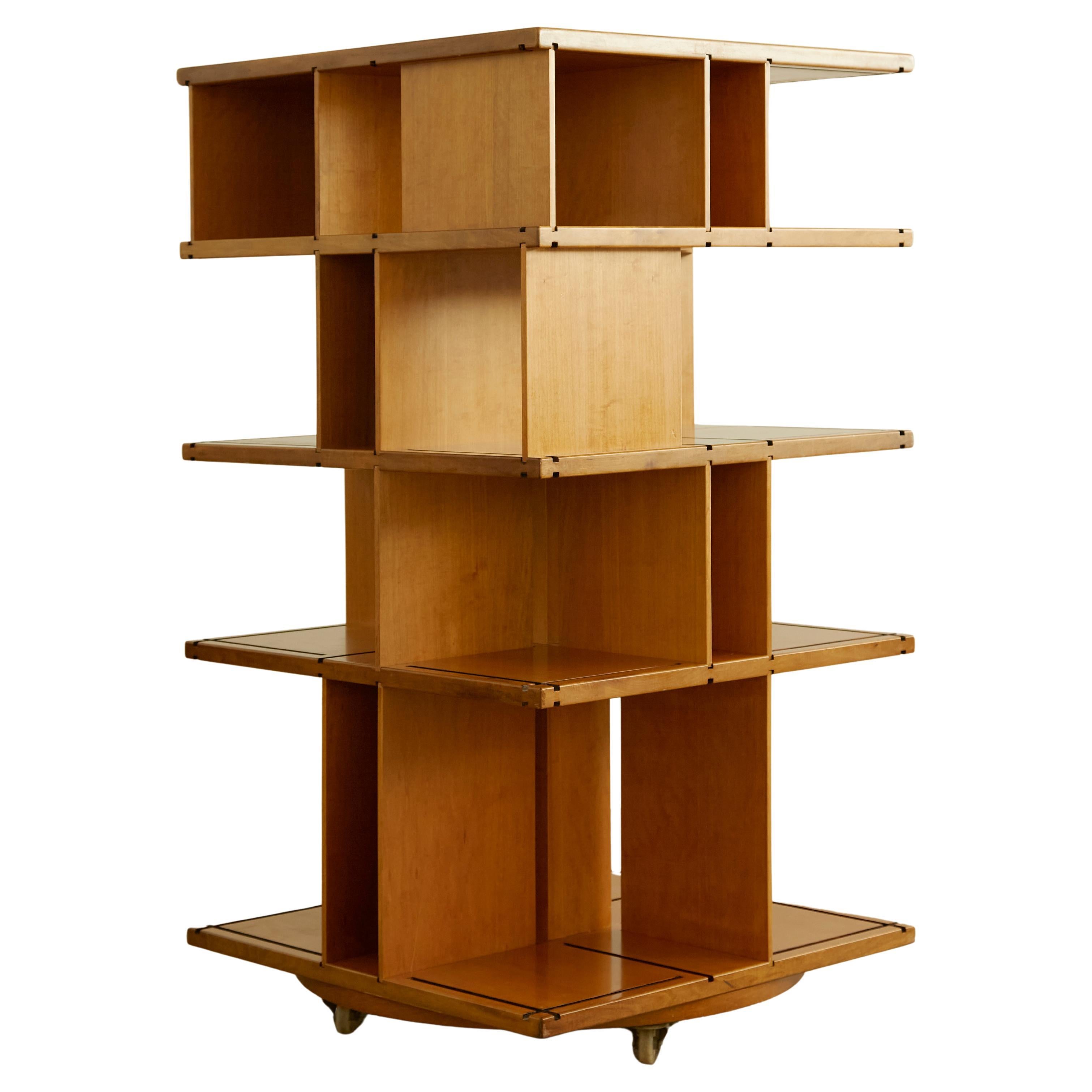 Gianfranco Frattini Revolving Bookcase For Sale at 1stDibs