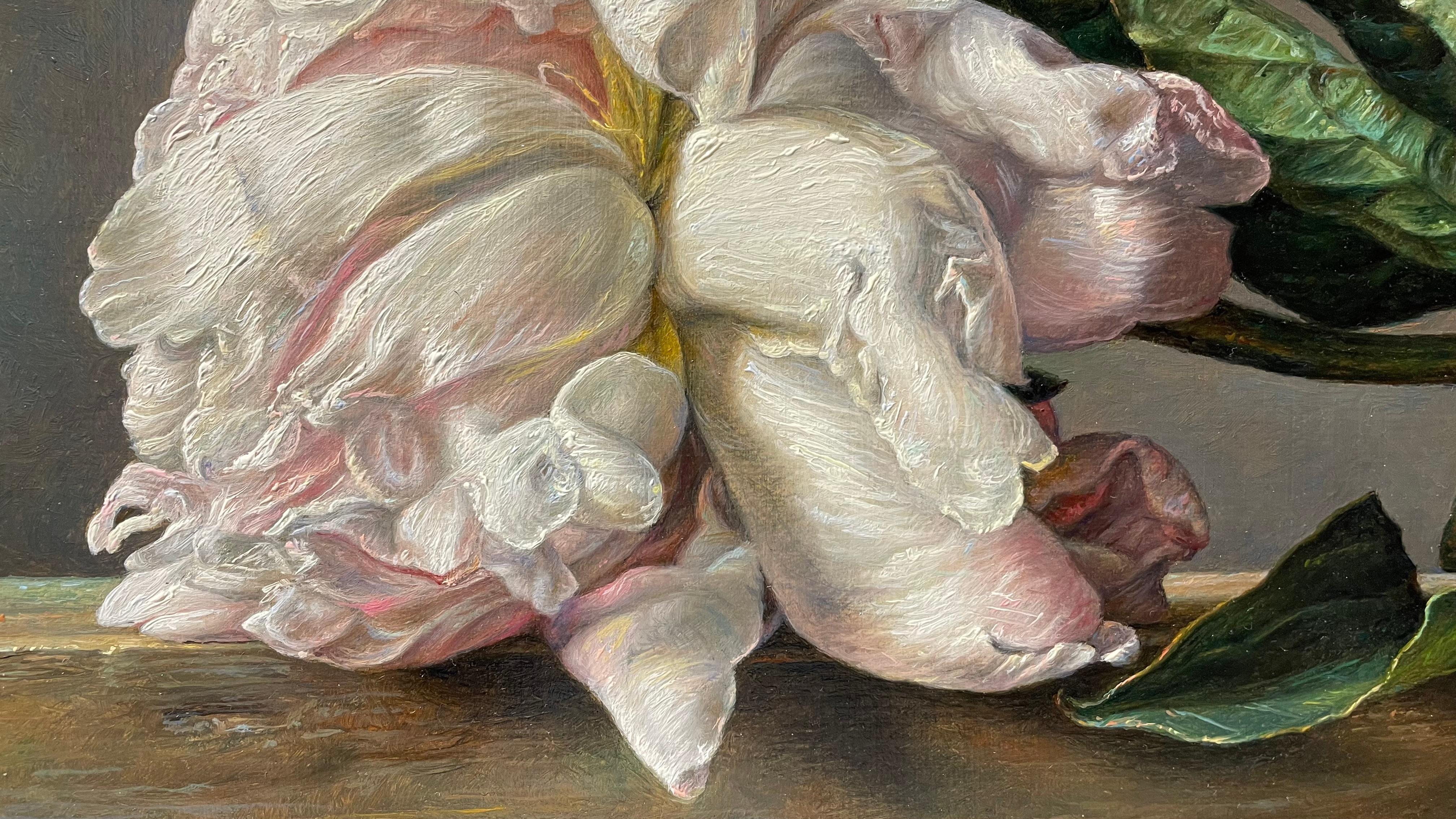 Gianluca Corona - Romantic still-life painting of a lying white flower ...