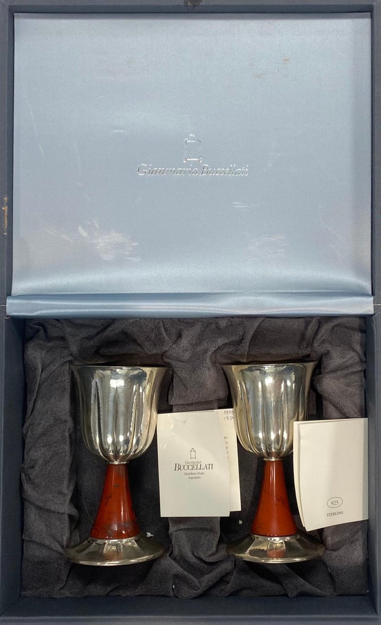 Gianmaria Buccellati Jasper Sterling Silver Chalices For Sale at 1stDibs