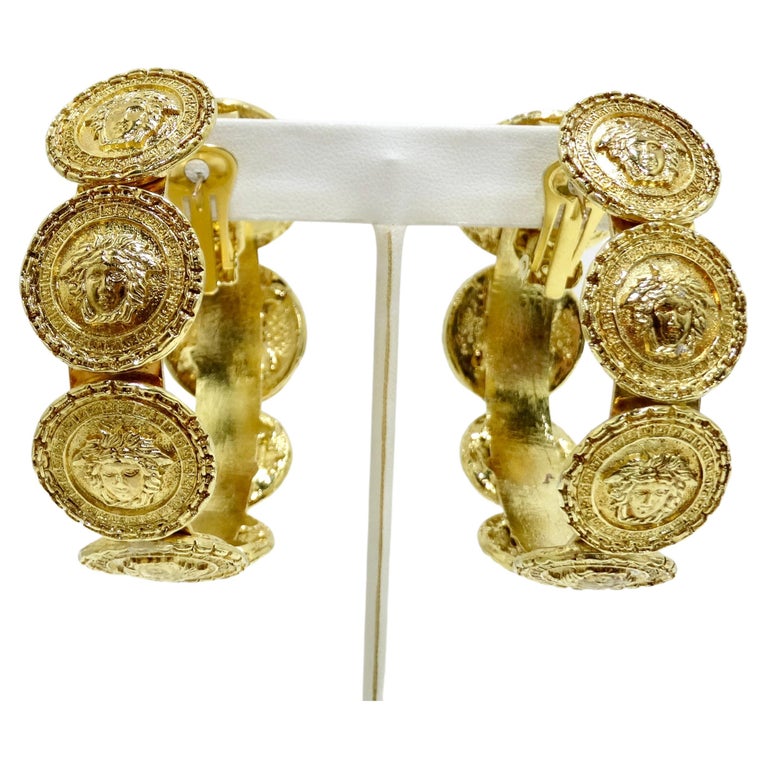 Gianne Versace Medusa Hoop Earrings For Sale at 1stDibs