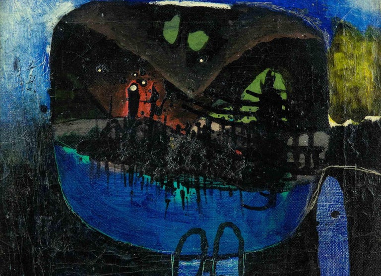 Gianni Dova - Head - Oil Painting by Gianni Dova - 1960 For Sale at 1stDibs