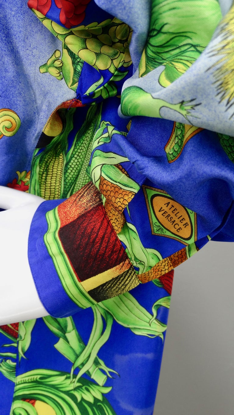 Gianni Versace 1990s "Autumn Nature" Silk Shirt For Sale at 1stDibs