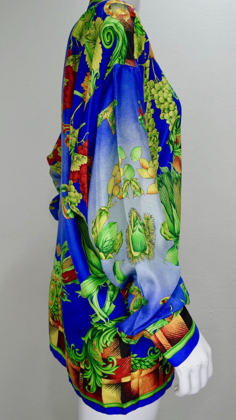 Gianni Versace 1990s "Autumn Nature" Silk Shirt For Sale at 1stDibs