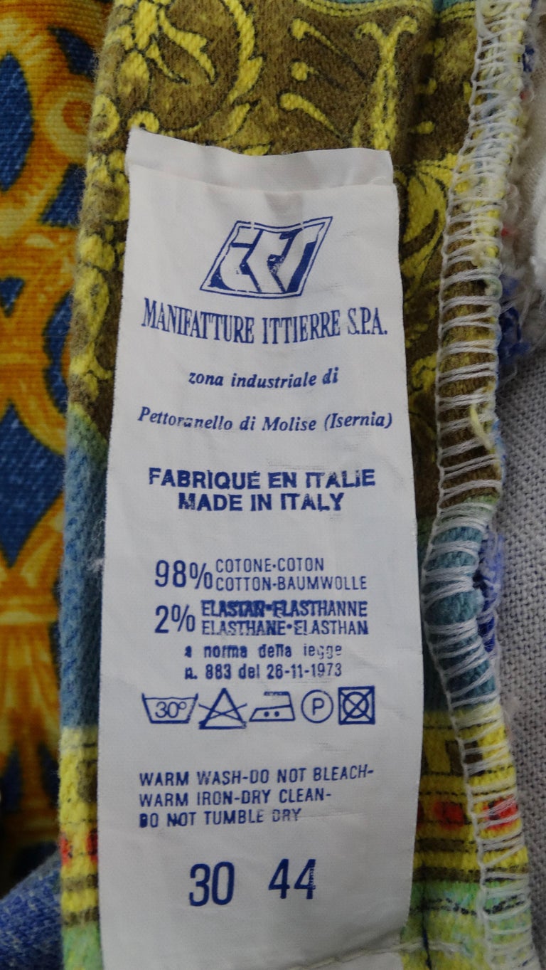 Gianni Versace Ocean Print Jeans For Sale at 1stDibs