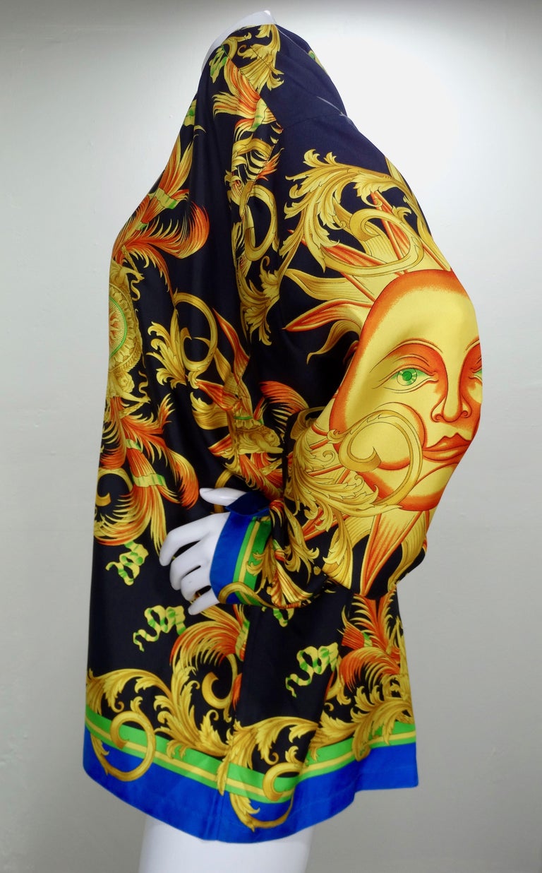 Gianni Versace 1990s Celestial Sun Silk Shirt at 1stDibs | versace sun