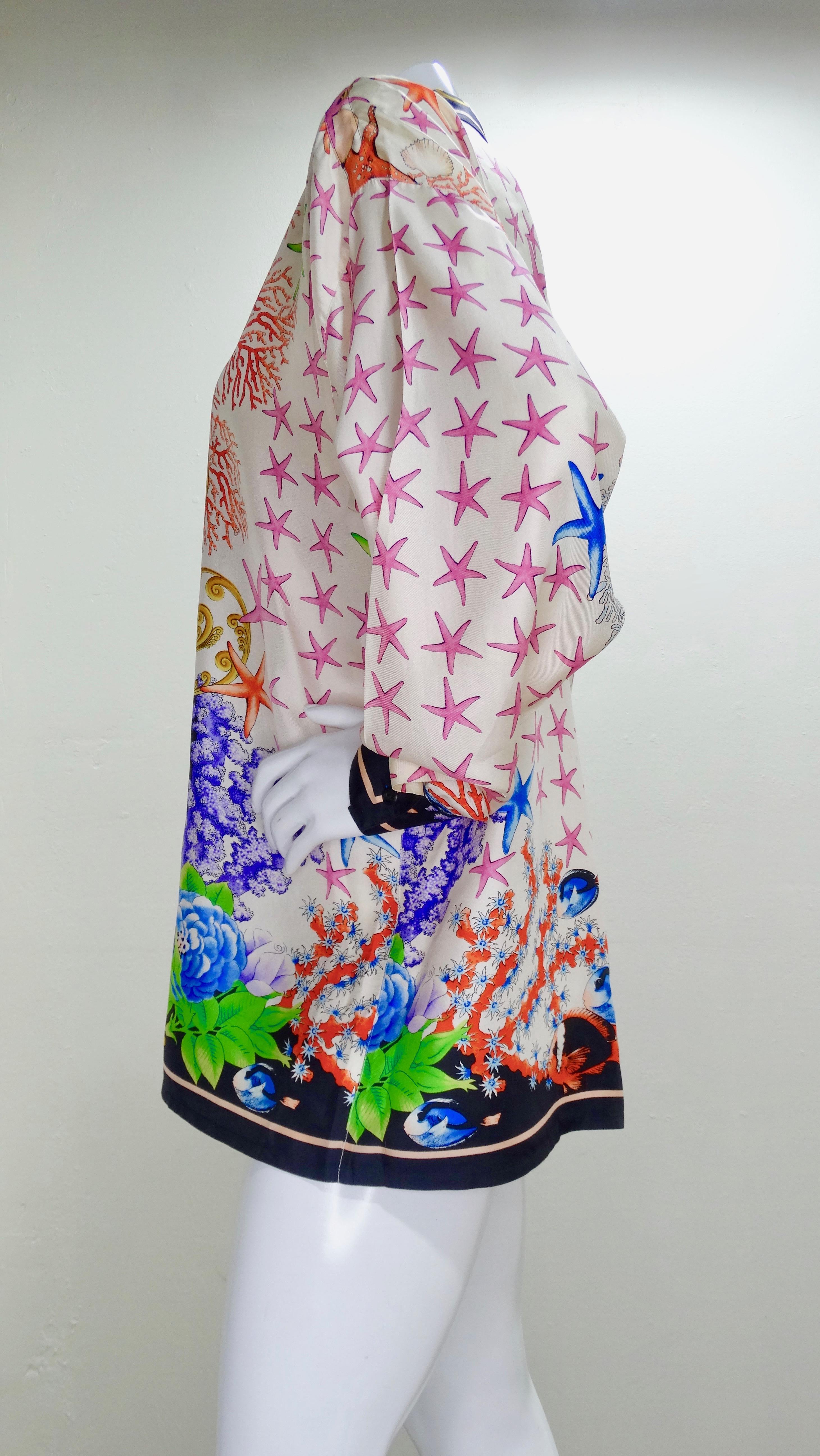 Gianni Versace 1990s Ocean Print Silk Shirt at 1stDibs | versace silk ...