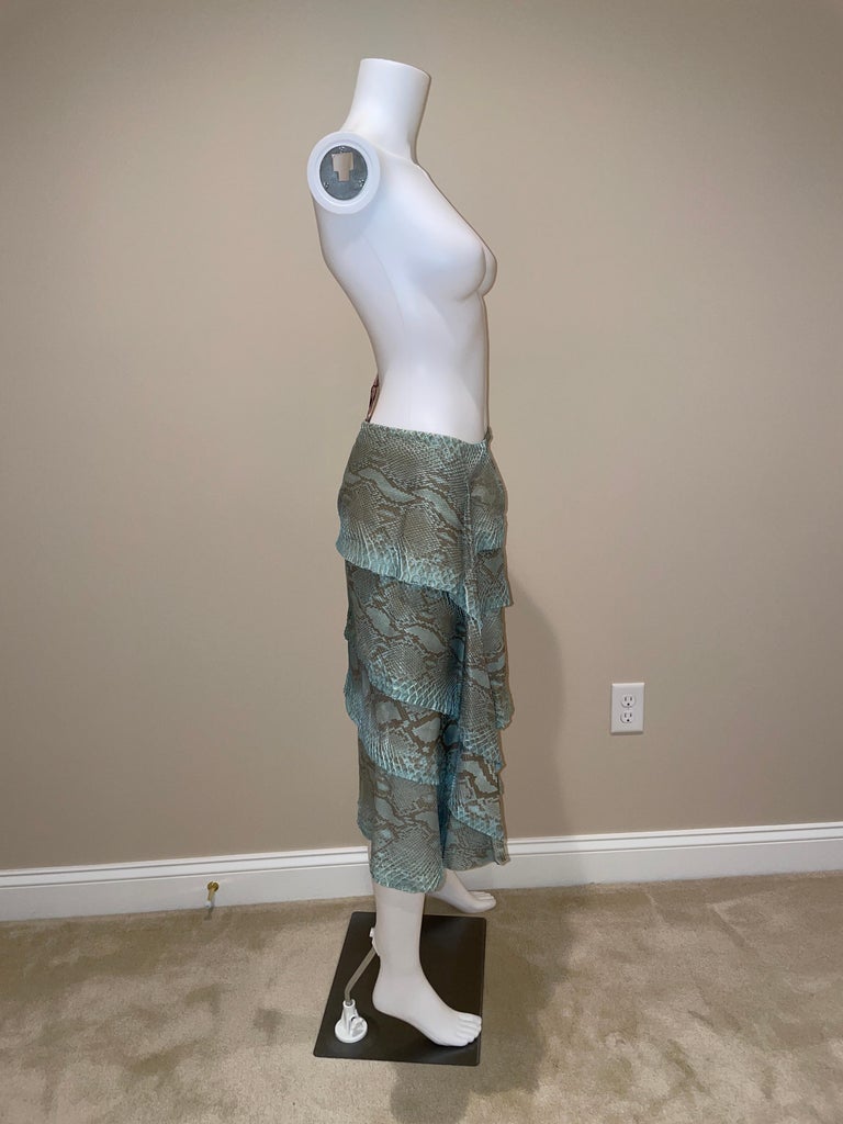 GIANNI VERSACE 1999 vintage runway 100% python ruffle skirt For Sale at ...