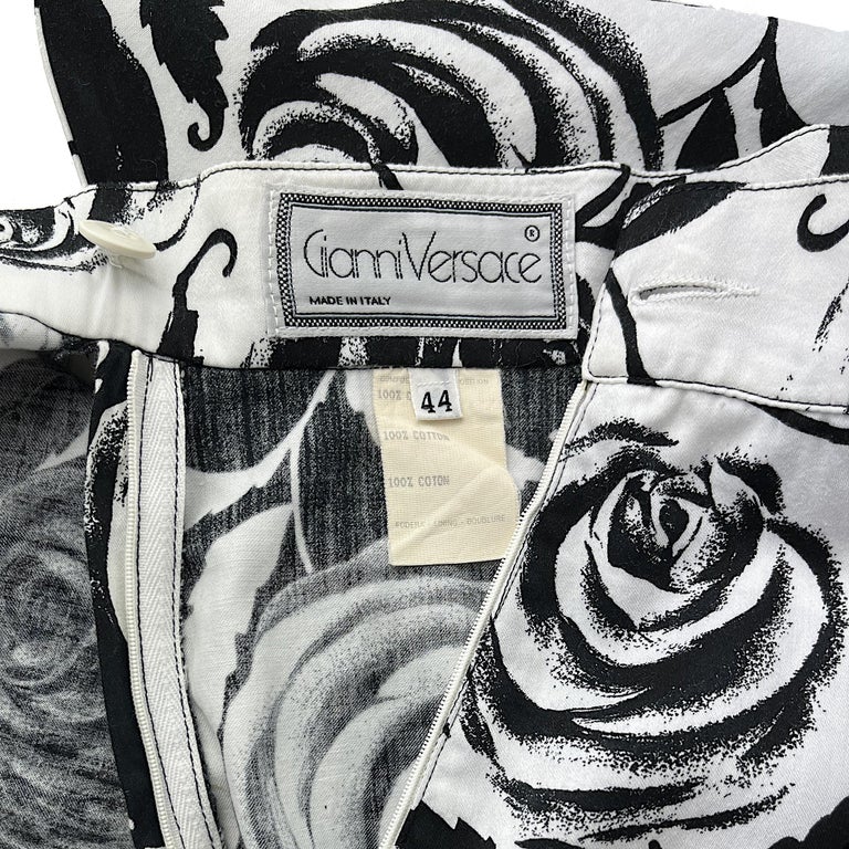 GIANNI VERSACE 80s Vintage Black and White Cotton Pegged Skirt | Size ...