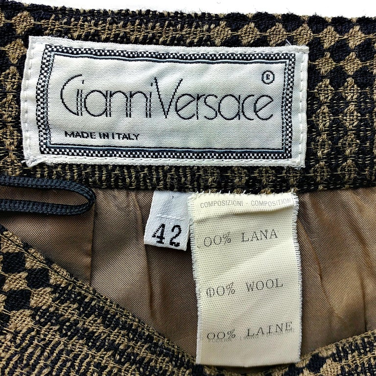 GIANNI VERSACE – 80s Vintage Pleated Midi Wool Pencil Skirt | Size 6US ...