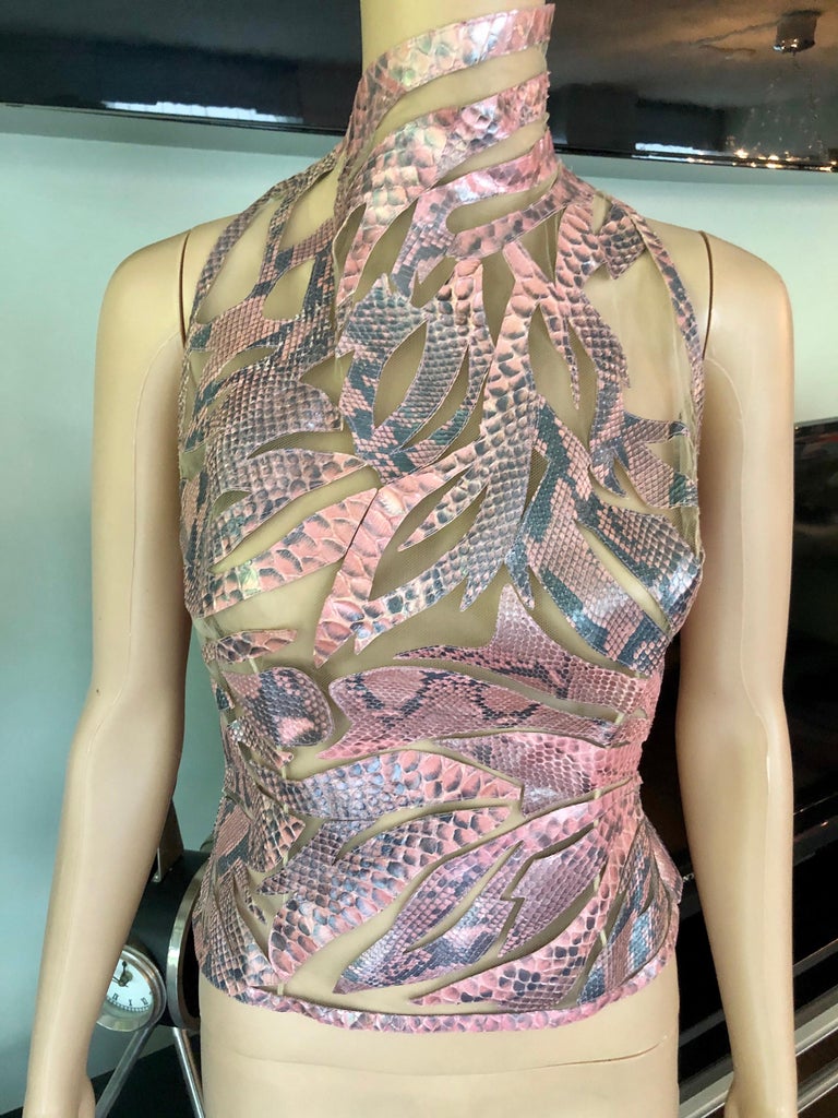 Gianni Versace Atelier S/S 2000 Haute Couture Python Leather Sheer ...