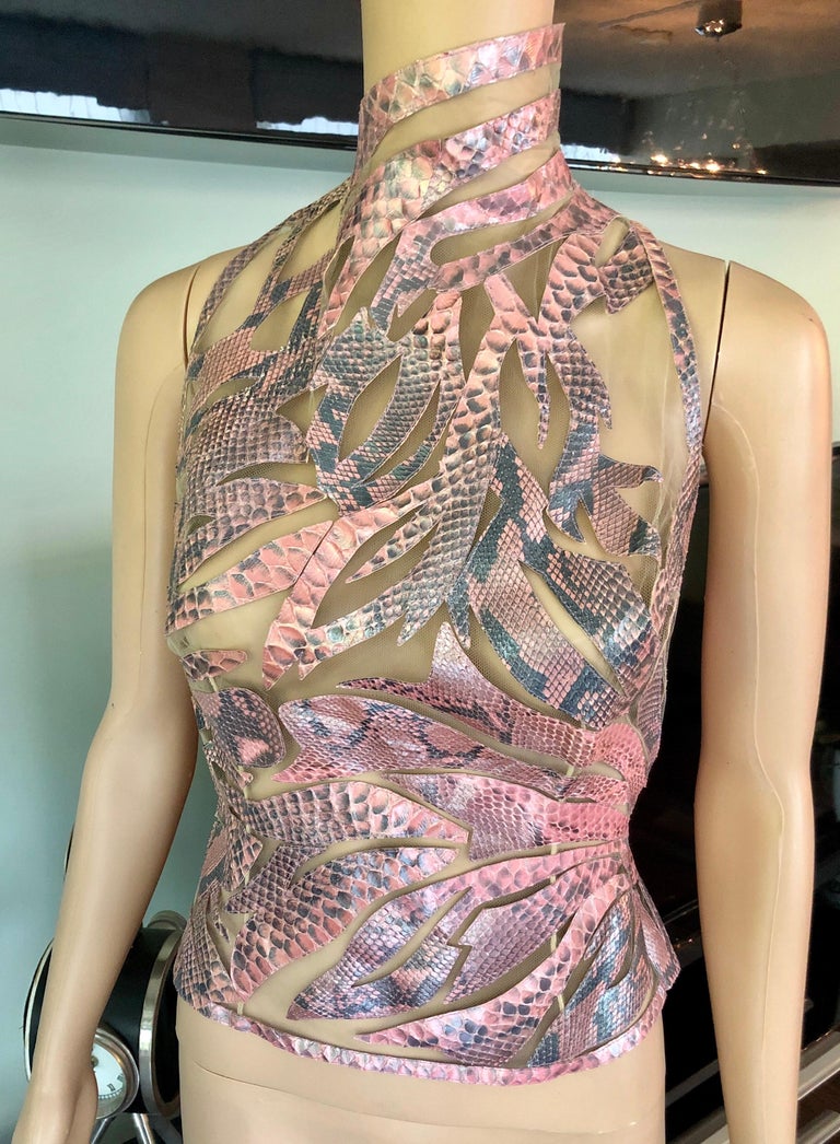 Gianni Versace Atelier S/S 2000 Haute Couture Python Leather Sheer ...