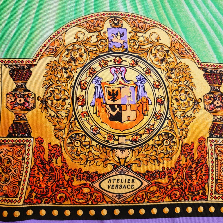 Gianni Versace Atelier Silk Scarf Greek Mythology Gods Baroque Early ...