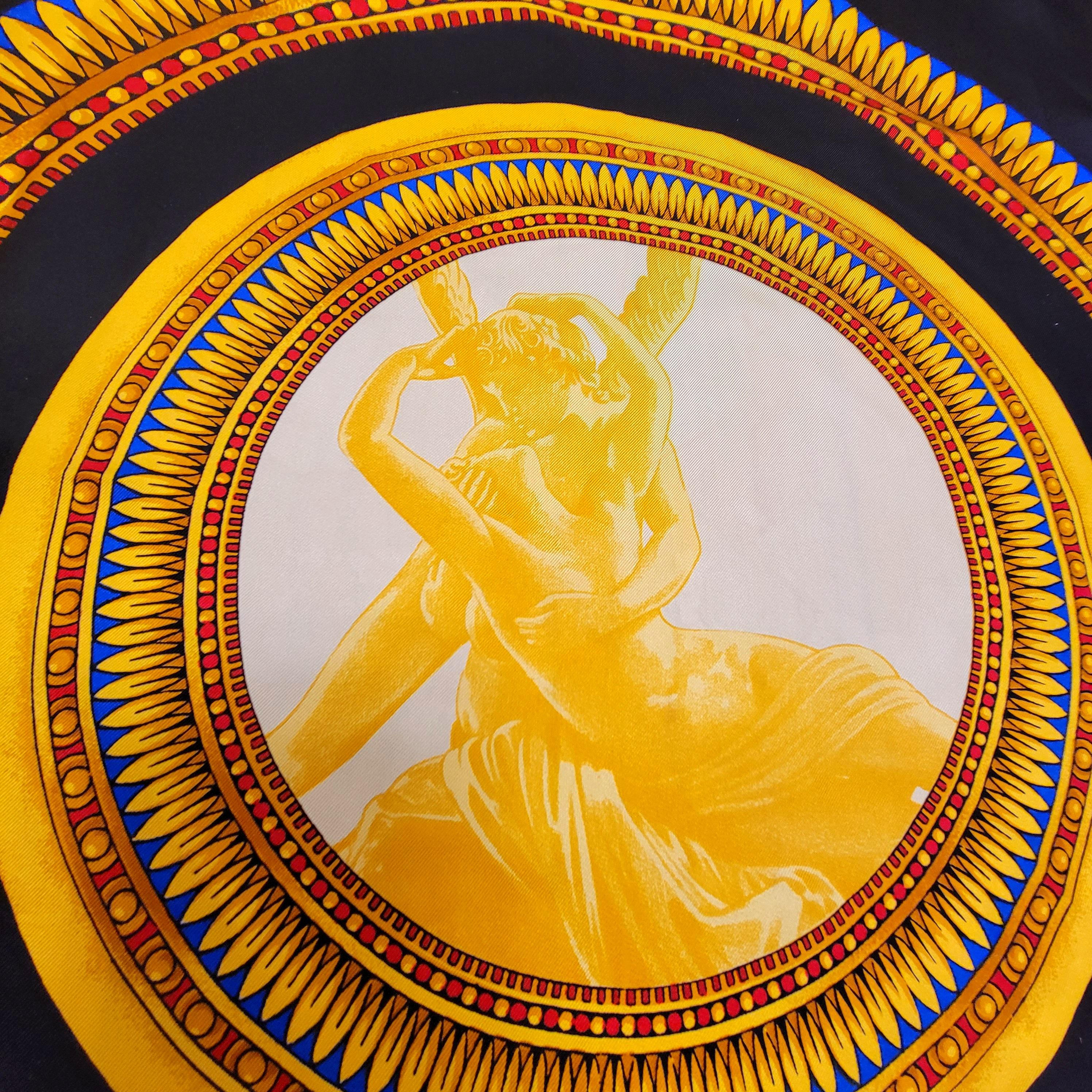 Gianni Versace Atelier Silk Scarf Mythology Amore Psiche Cupid Early ...