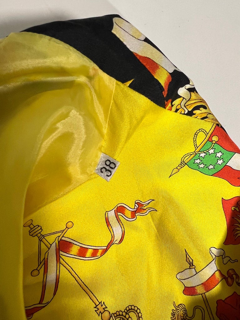 S/S 1993 Gianni Versace Baroque Flags Silk Blazer Jacket Miami ...