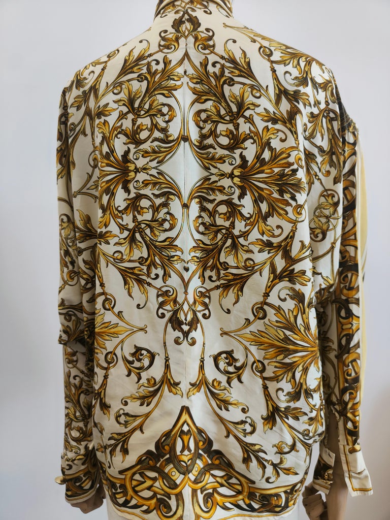 Gianni Versace baroque silk shirt For Sale at 1stDibs