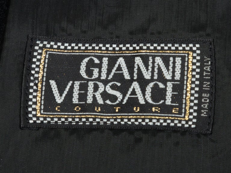 Gianni Versace Black Couture Fur-Trimmed Long Coat at 1stDibs