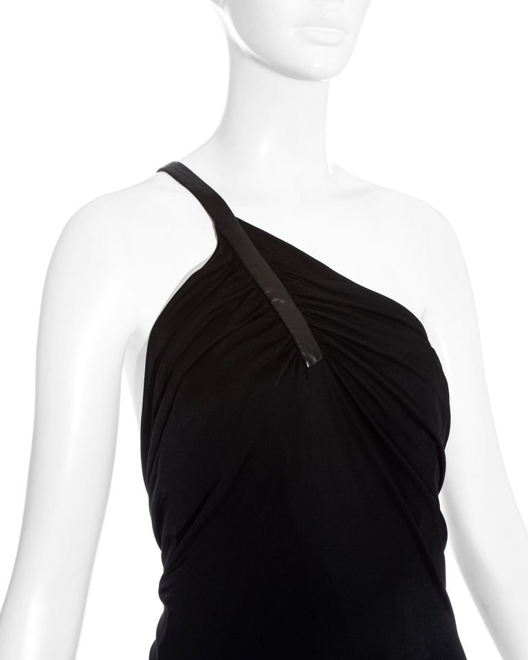 Gianni Versace black evening dress with leather strap ss 2001 For Sale ...