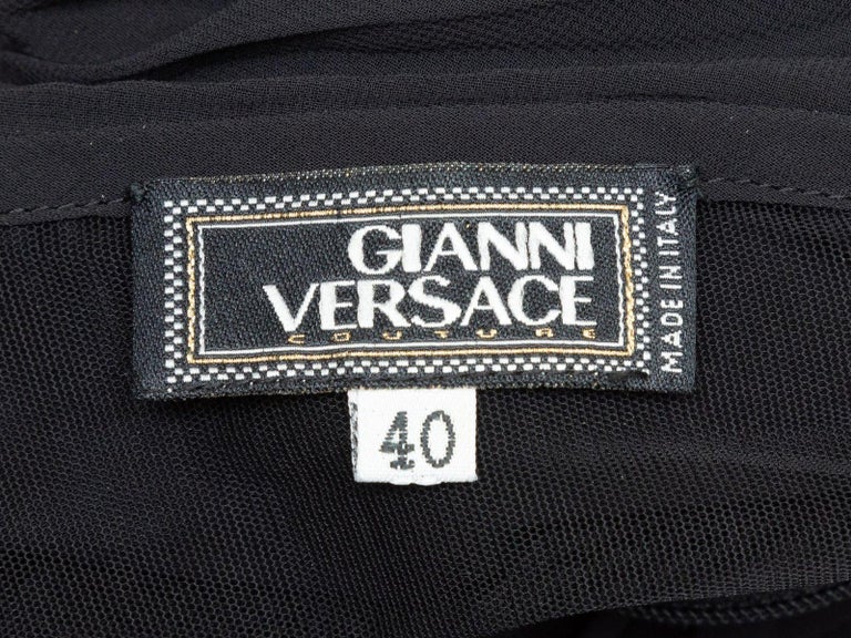 Gianni Versace Black Fall/Winter 2000 Pleated Gown For Sale at 1stDibs