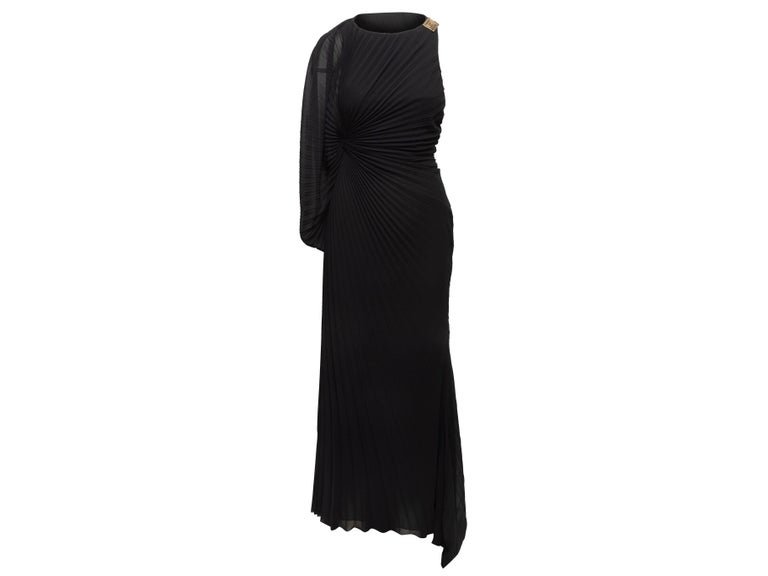 Gianni Versace Black Fall/Winter 2000 Pleated Gown For Sale at 1stDibs