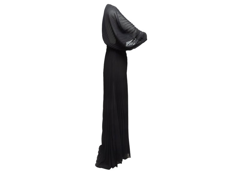 Gianni Versace Black Fall/Winter 2000 Pleated Gown For Sale at 1stDibs