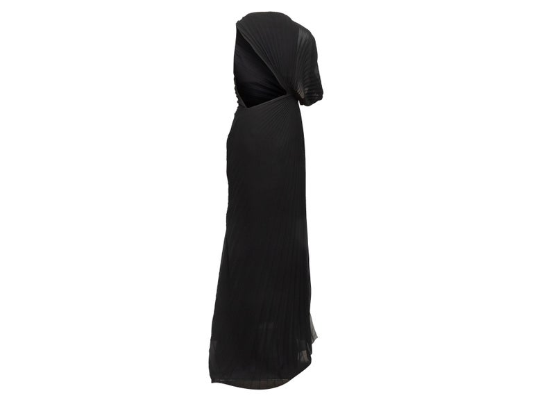 Gianni Versace Black Fall/Winter 2000 Pleated Gown For Sale at 1stDibs