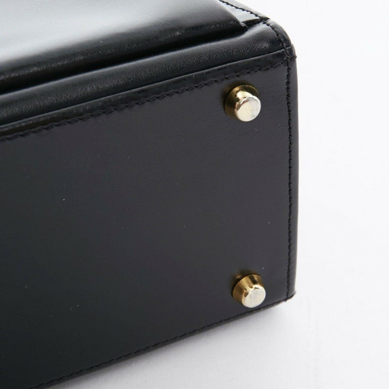 GIANNI VERSACE black smooth leather gold silver Medusa buckle chain ...