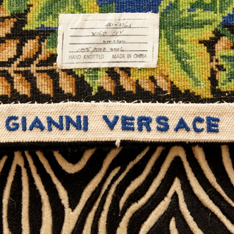 Gianni Versace Collection Rug Wild Ivy, Gold Zebra Animal Print, 1980 ...