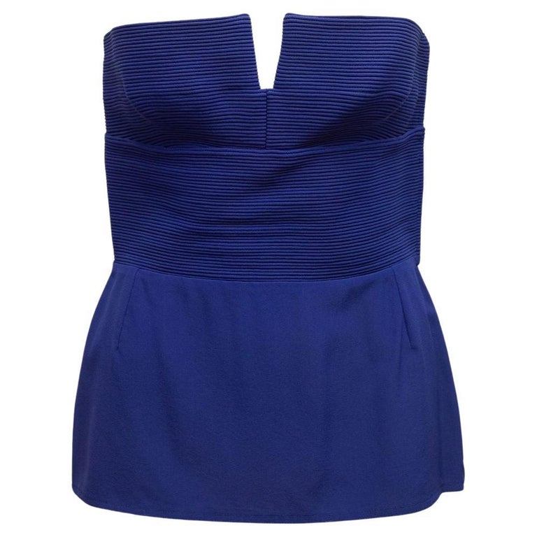 Gianni Versace Couture Blue Strapless Top For Sale at 1stDibs