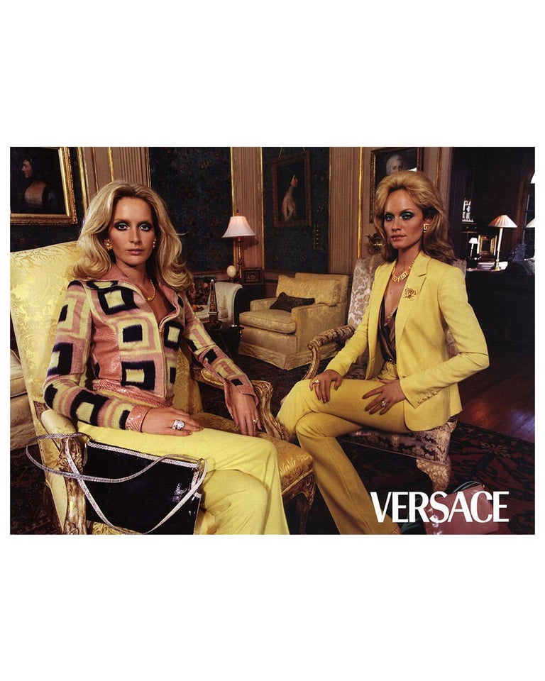 Gianni Versace Couture F/W2000 pink python geometric print leather ...