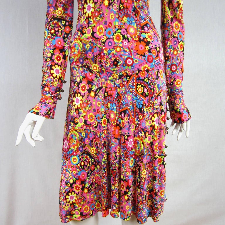 Gianni Versace Couture Floral Abstract Dress 2002 For Sale at 1stDibs ...
