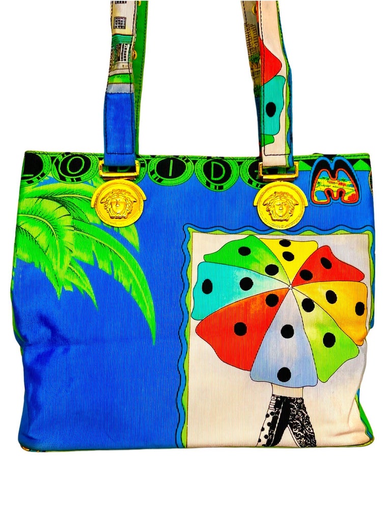 Gianni Versace Couture Miami Large Bag Vintage Beach Print 1993 For ...