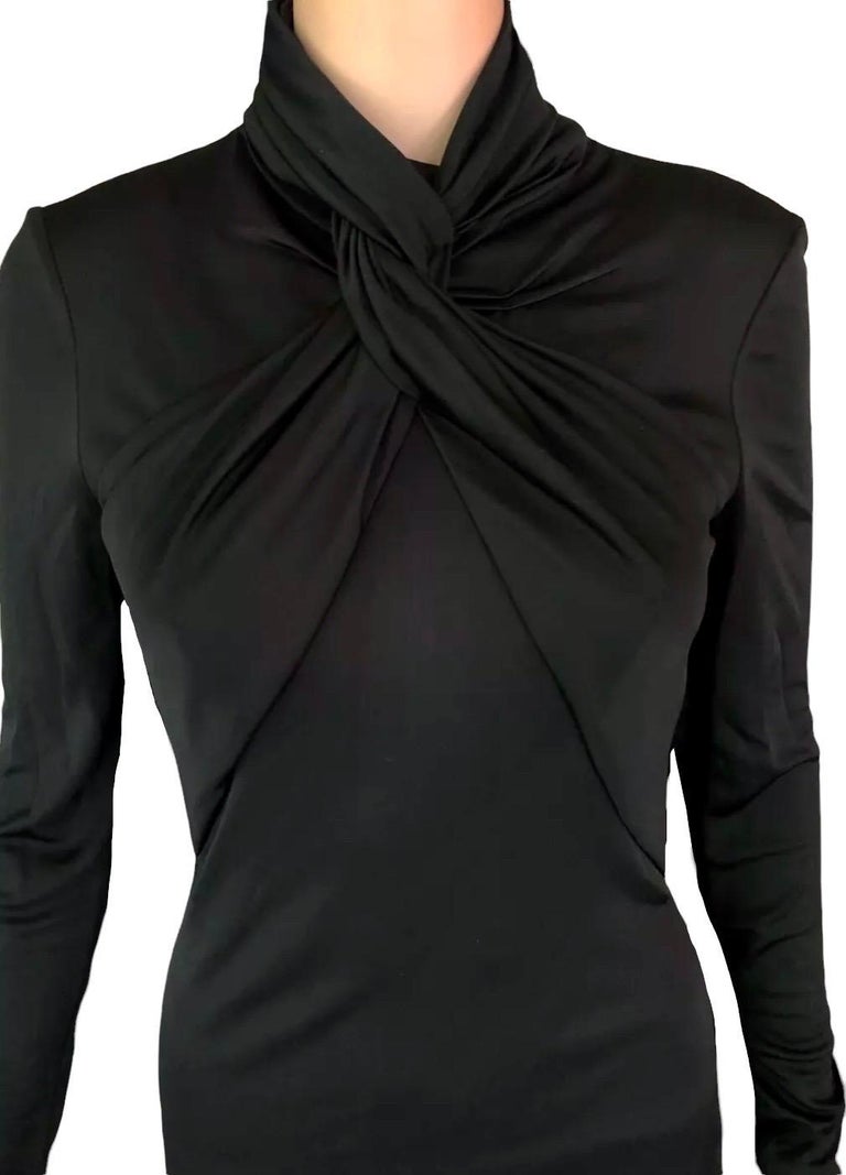 Gianni Versace F/W 2000 Runway Midi Black Dress For Sale at 1stDibs