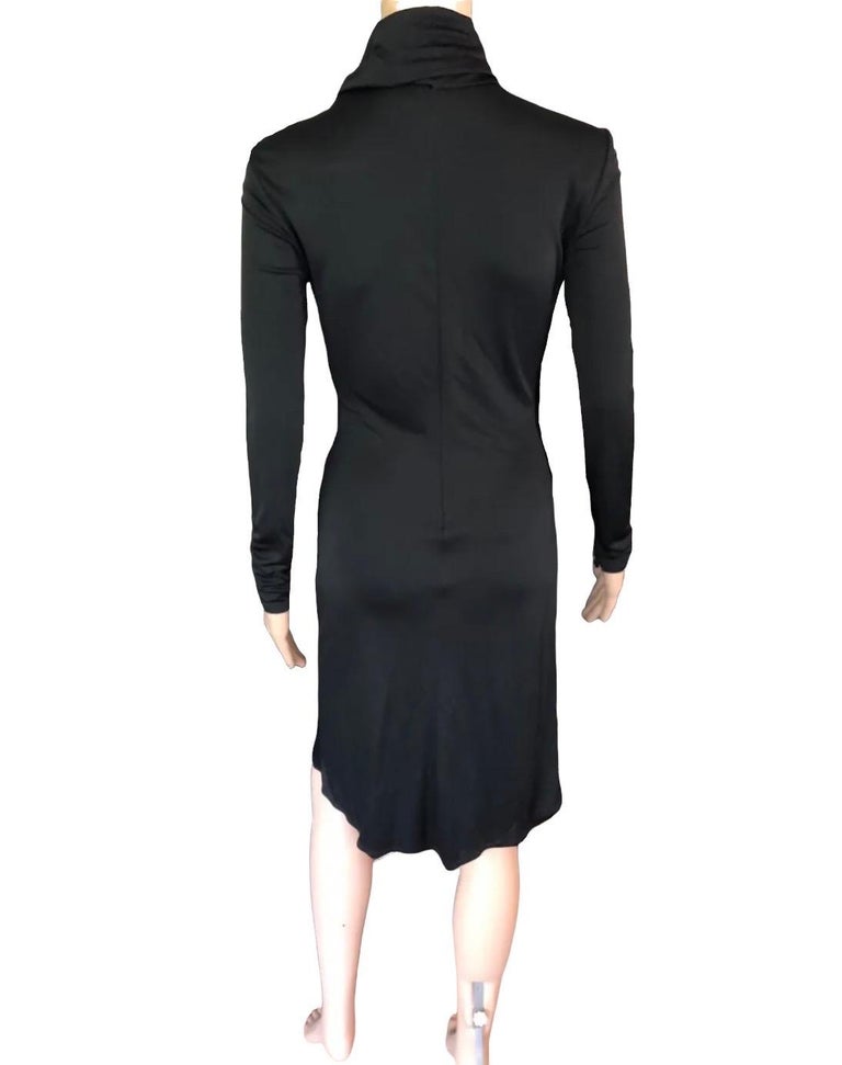 Gianni Versace F/W 2000 Runway Midi Black Dress For Sale at 1stDibs