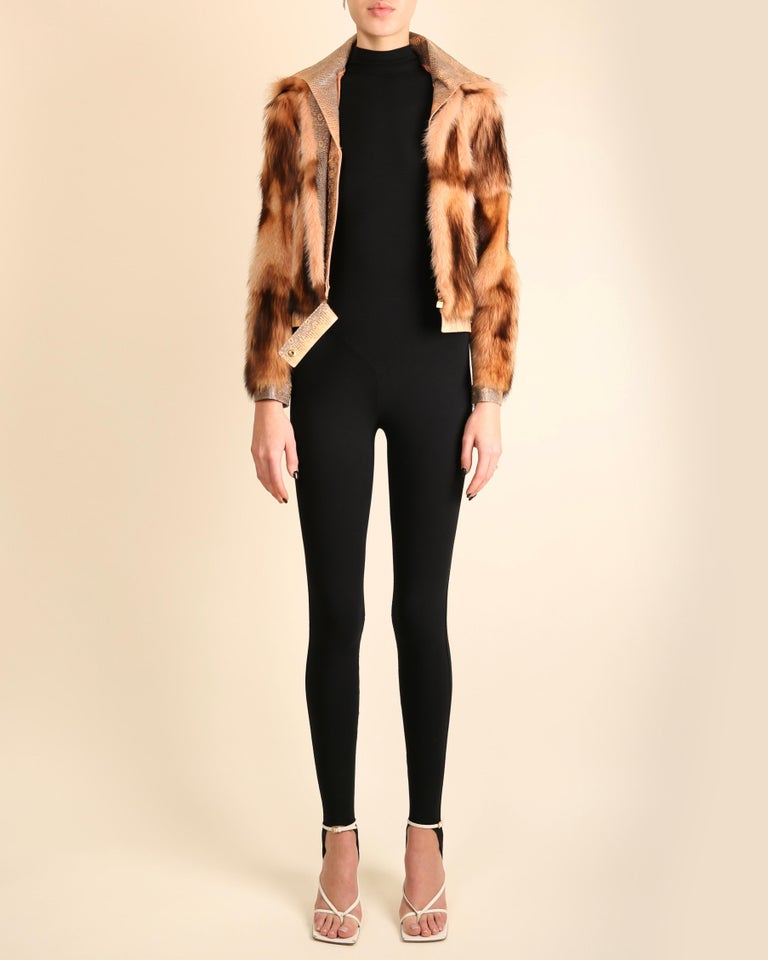 Gianni Versace Fall 2000 pink brown fox fur python embossed leather ...