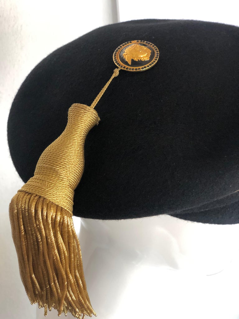 Gianni Versace Felt Hat with Gold Threaded Tassel at 1stDibs | felt hat ...