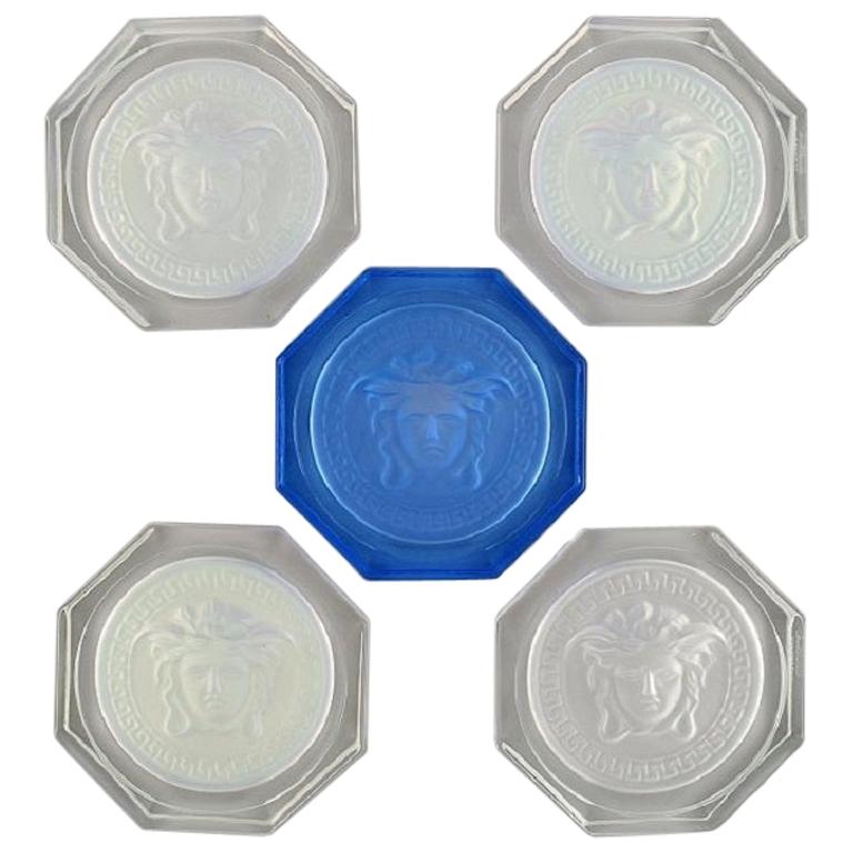 Gianni Versace for Rosenthal Five Medusa Coasters in Art Glass Late ...